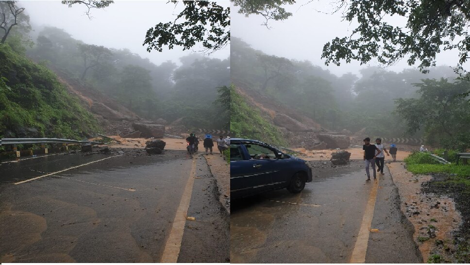 The Raigad-Matheran Ghat road collapsed