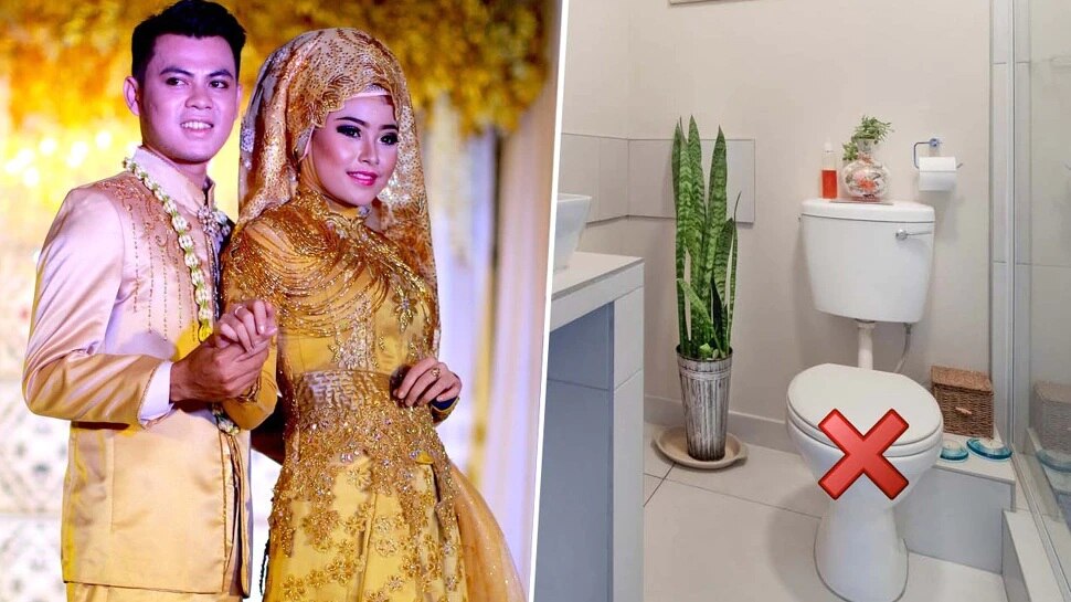 Bride and Groom are not allowed to use toilet for 3 days after marriage ...