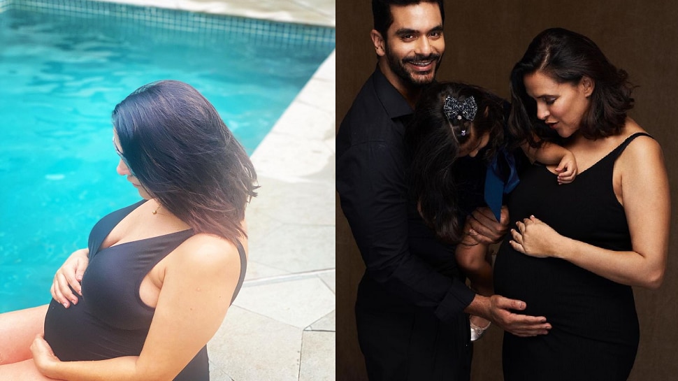 Neha DhupiaS Baby Bump With Swimming Pool Hotlook