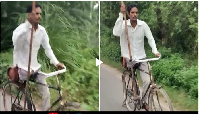 Salute! Divyang Naresh cycle going viral on Social Media