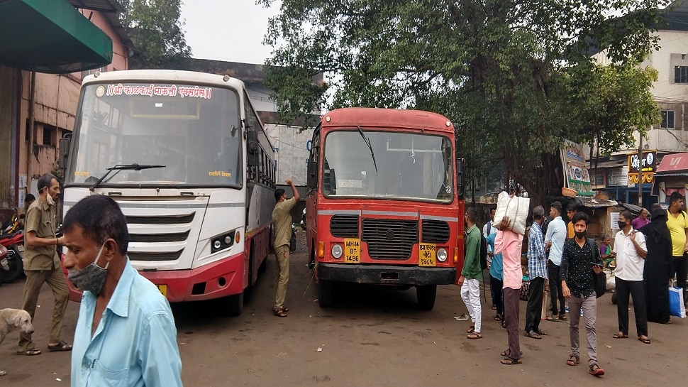 ST employees strike, employees start work at Mahad depot in Raigad district