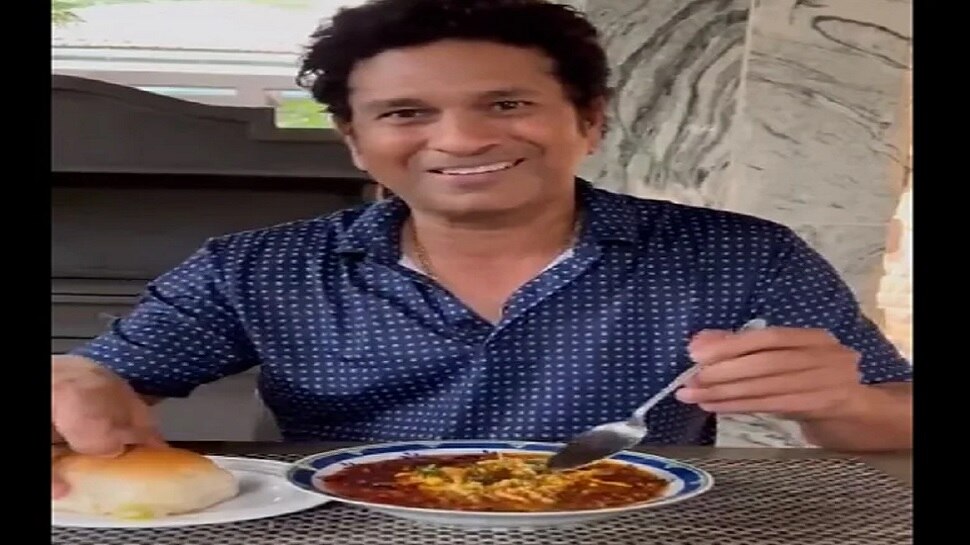 master blaster sachin tendulkar misal eating video viral