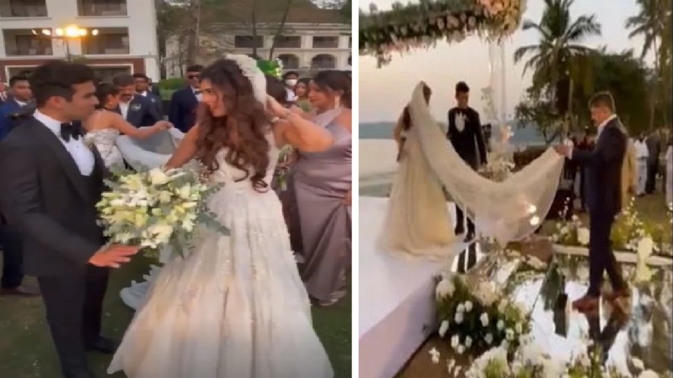 Jitendra Awhad daughter Christian wedding at goa photos