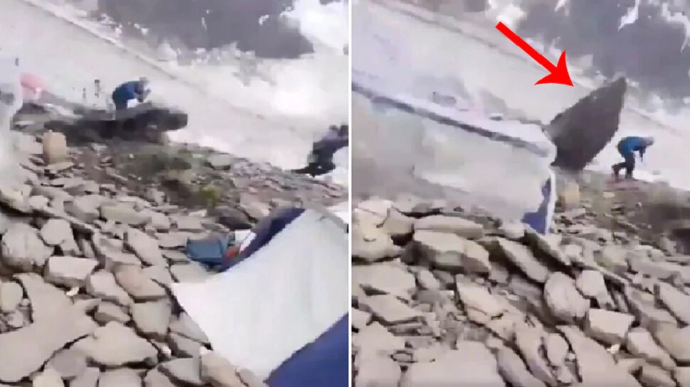 death flying kiss of mountaineer dangerous video captures in mobile camera