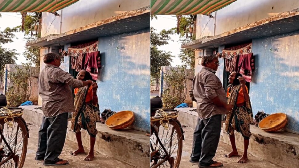 Viral video of son taking care of mothor while she was feeling cold and ...