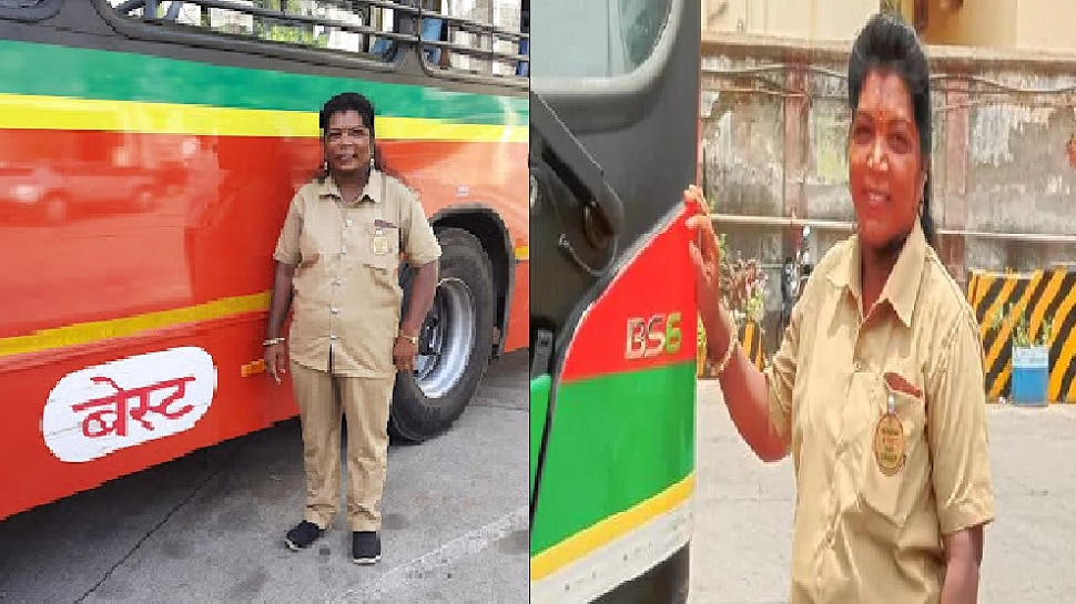 Lakshmi Jadhav is the first woman driver in Mumbai to drive BEST bus