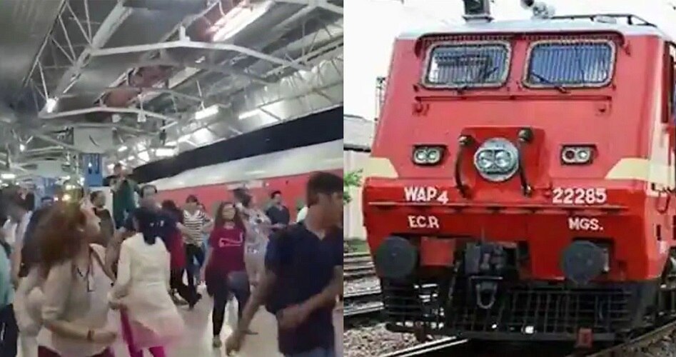 Ratlam Railway Station platform 6 passengers dance garaba railway ...