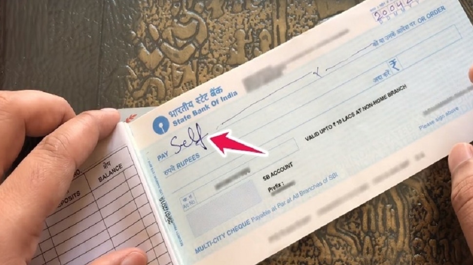 two people found self bank cheque on road when they went to bank branch ...