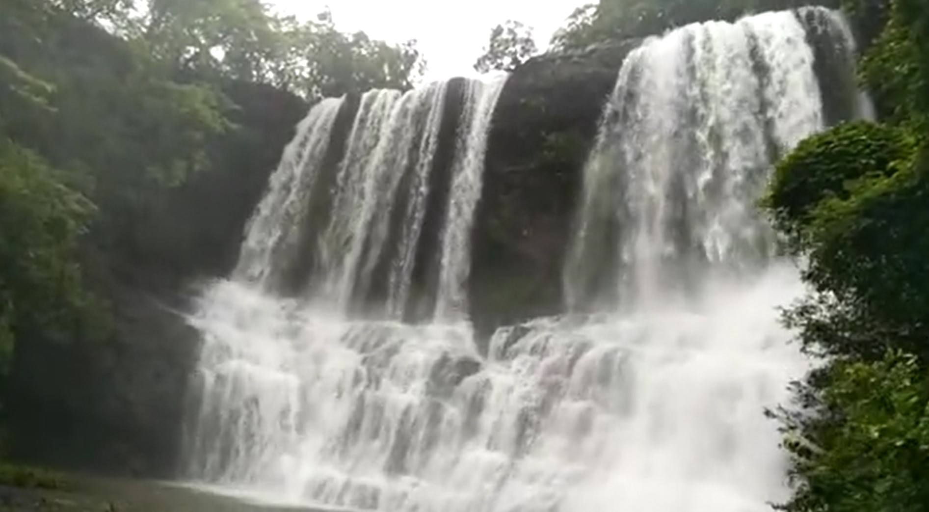 Savatkada waterfall Overflow at Rajpapur in Konkan