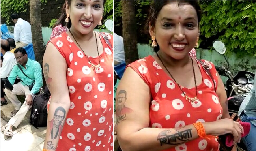 Tattoos of Shiv Sena leaders tattooed on the body outside of sanjay ...