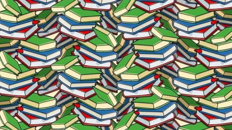 Optical Illusion Challenge In The Photo Of Books Search Hidden Pencil