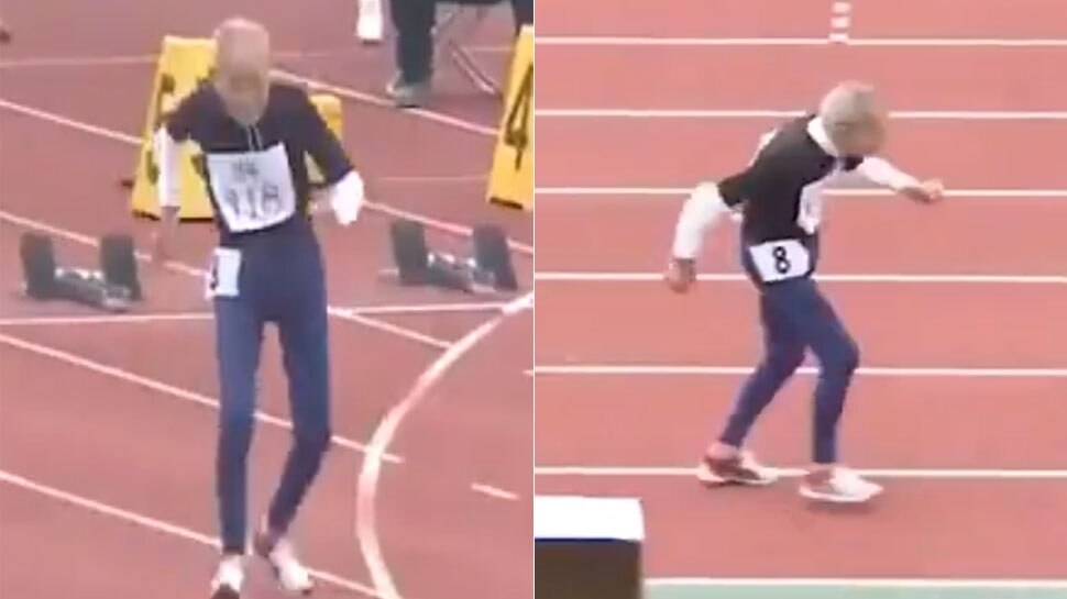 Age is just number 102 year old man never give up in racing video viral