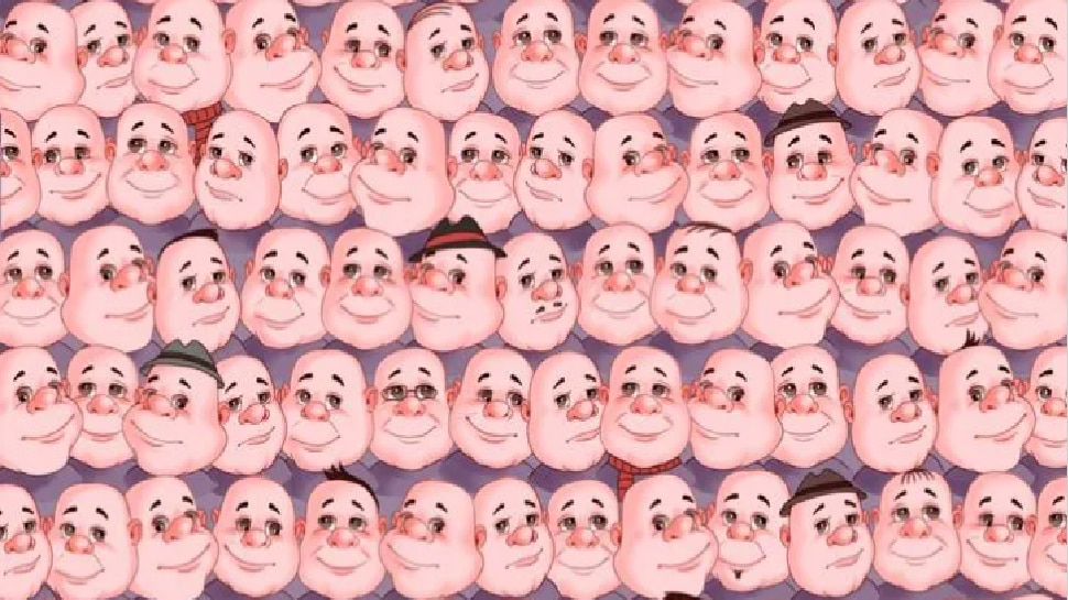 Optical Illusion Pigs are hidden among human faces find 10 seconds