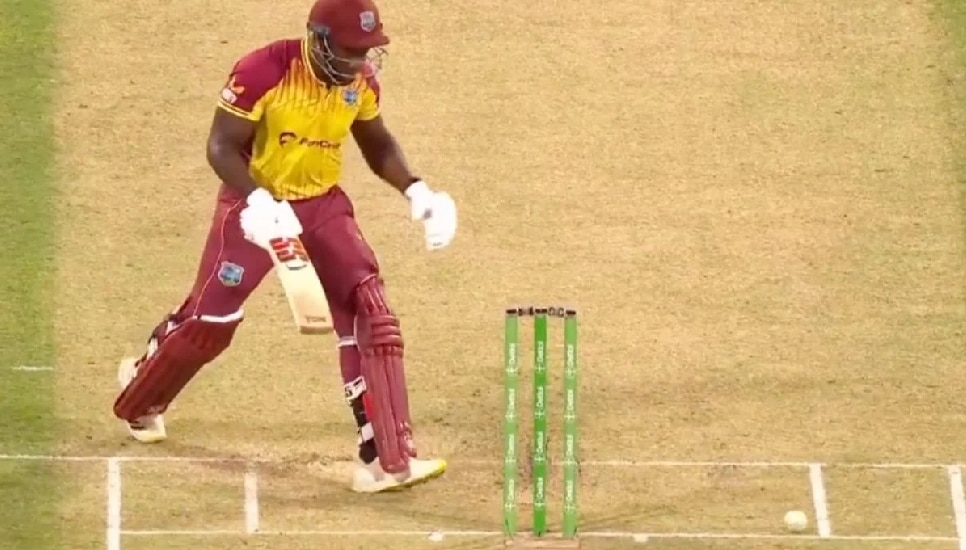 VIDEO The ball hit the stumps but the bails did not fall Rovman Powell ...