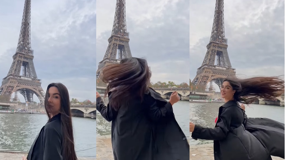 Viral Video sizzling Photoshoot Eiffel Tower Models Bikini Instagram nmp