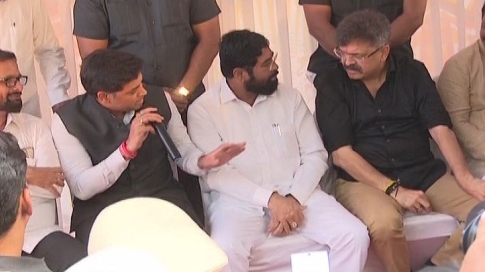 Jitendra Awad Chief Minister Eknath Shinde Srikant Shinde attended the ...