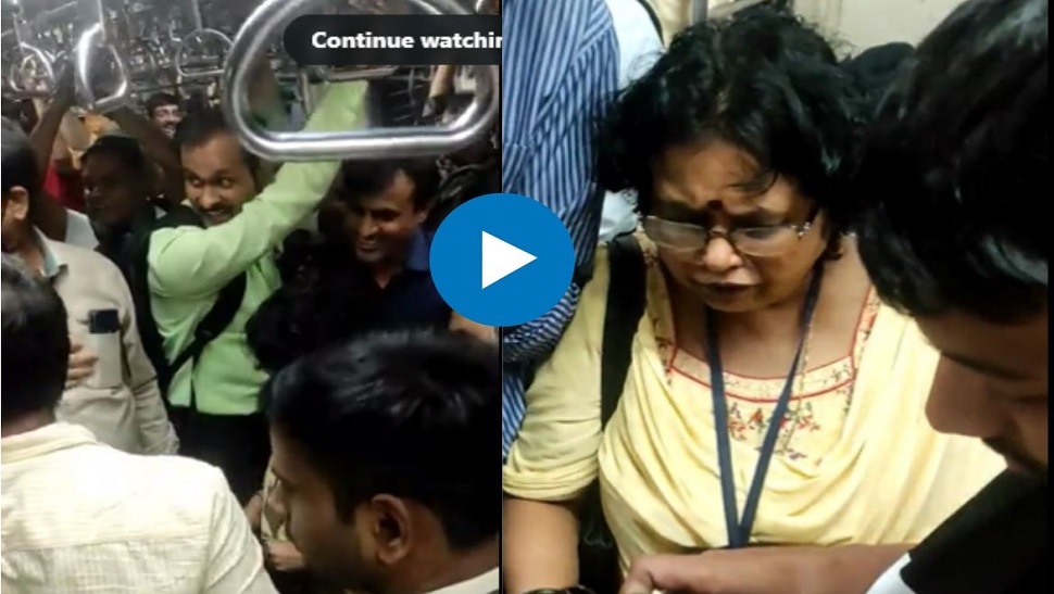 mumbai local train video goes viral lady tte gets in local train gents coach for passenger ...