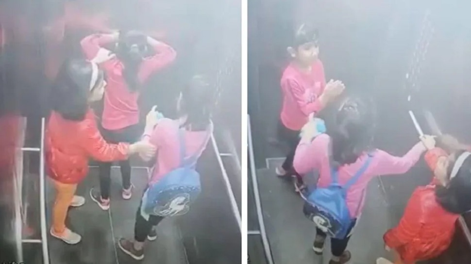 Viral Video Ghaziabad Girls trapped inside the lift what What happened ...