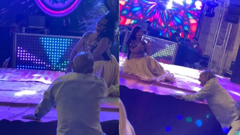 viral video an old man dances with lady dancer at an event video goes ...