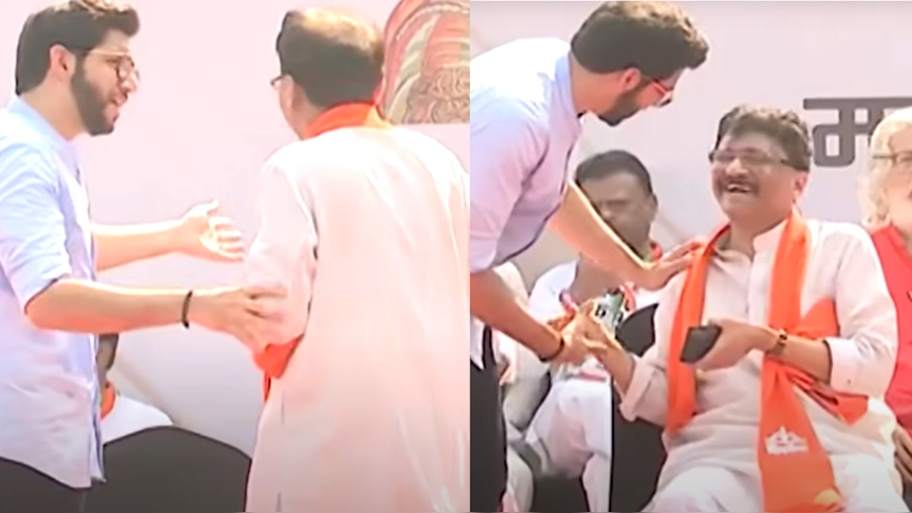 MVA Morcha Mumbai Aaditya Thackeray Sanjay raut viral video latets ...