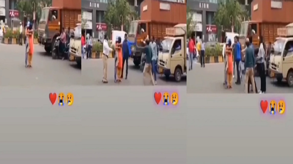viral trending video of couple hugged each other on road jmp