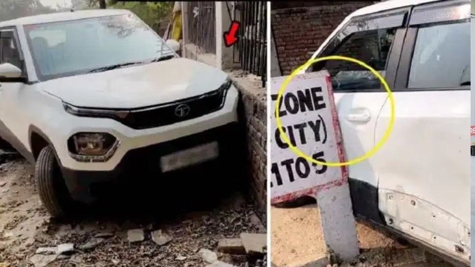 viral video a tata punch car own breaks his car intenionally to get ...