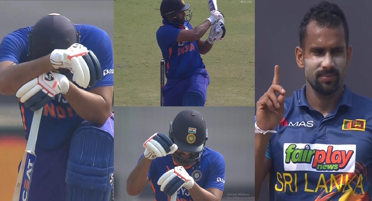Rohit Sharma got angry on himself after wicket fell punched the bat ...