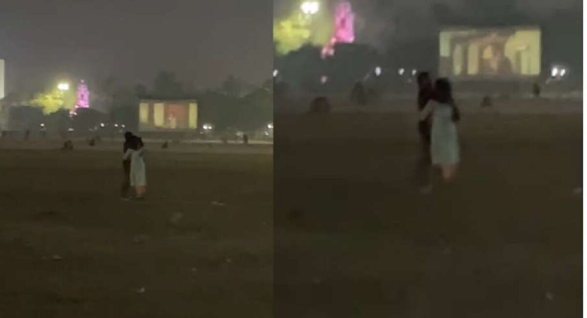 Couple Romance hug and kissing patna gandhi maidan Valentines Day trending viral video on Social ...