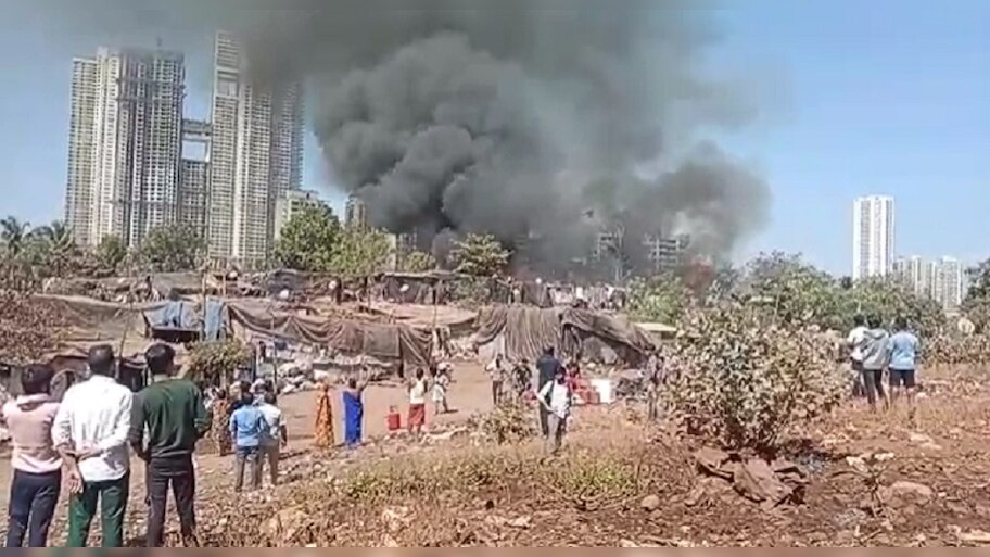 A fire broke out in 50 to 70 shanties in Kurar Village in Malad area of ...