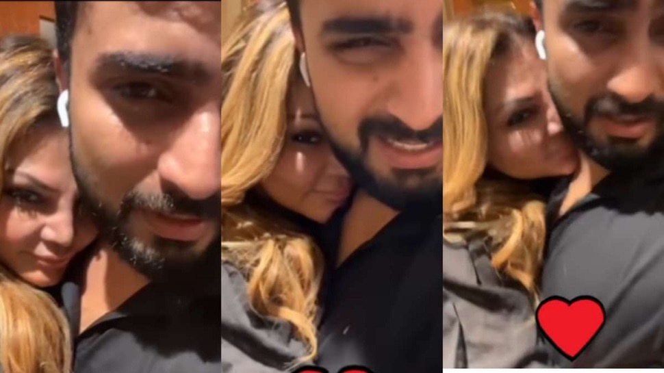 Rakhi Sawant Adil Khan Rakhi sawant shared romantic, hug and kissing video with Adil Khan in ...