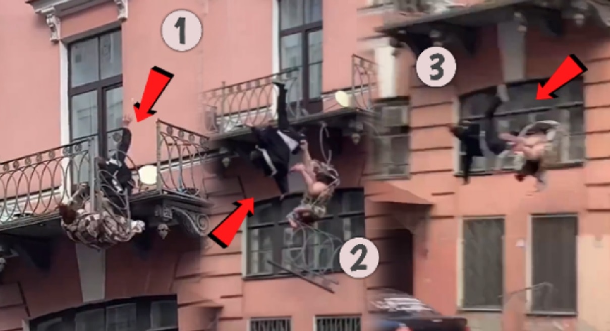 russia husband wife fall from balcony while fighting viral video ...