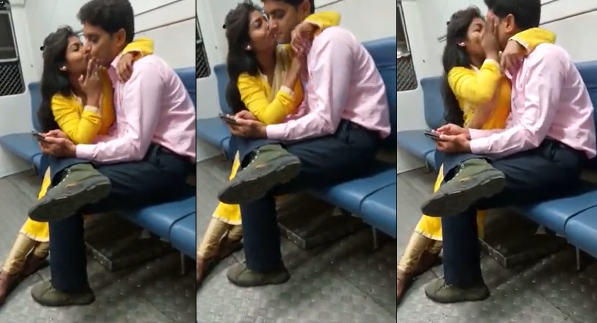 Mumbai Viral Video : मुंबई लोकल ट्रेनमध्ये कपलचा रोमान्स, Kiss करतानाचा व्हिडीओ व्हायरल ...