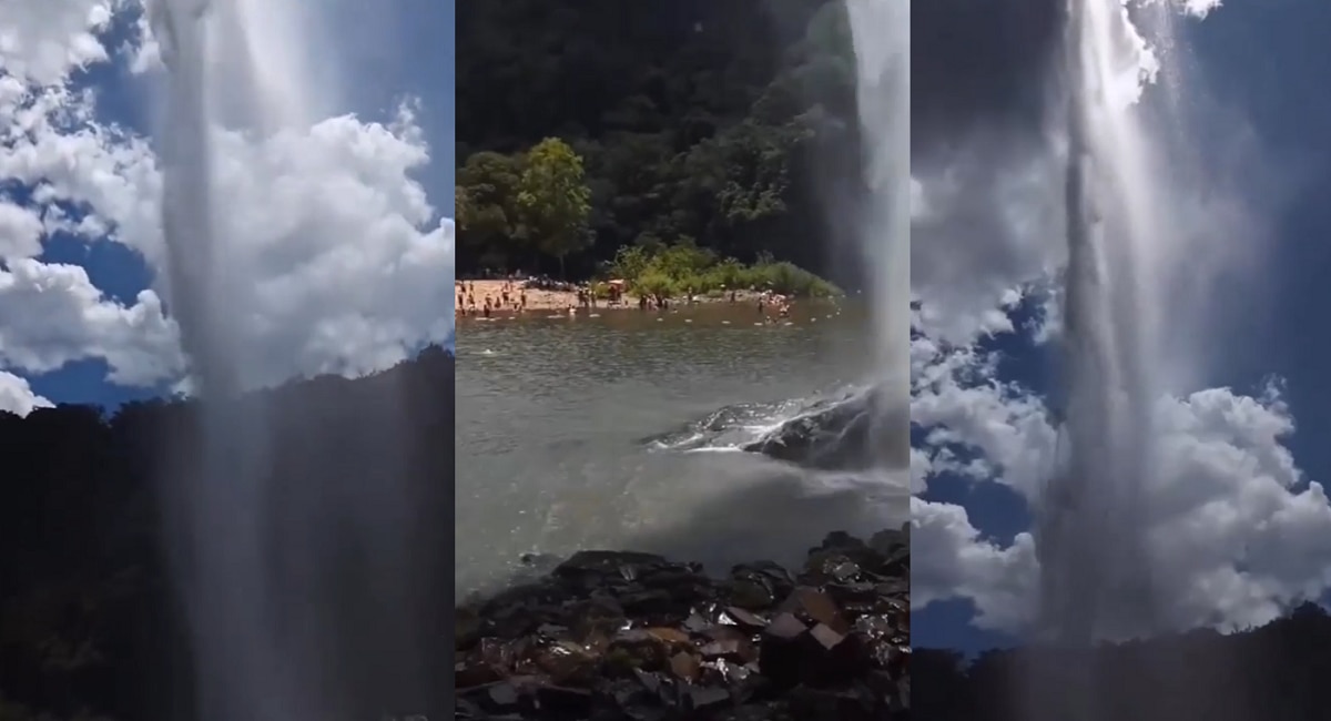 Viral Video : भर उन्हात आकाशातून कोसळला धबधबा, निसर्गाचे अद्भूत दर्शन ...