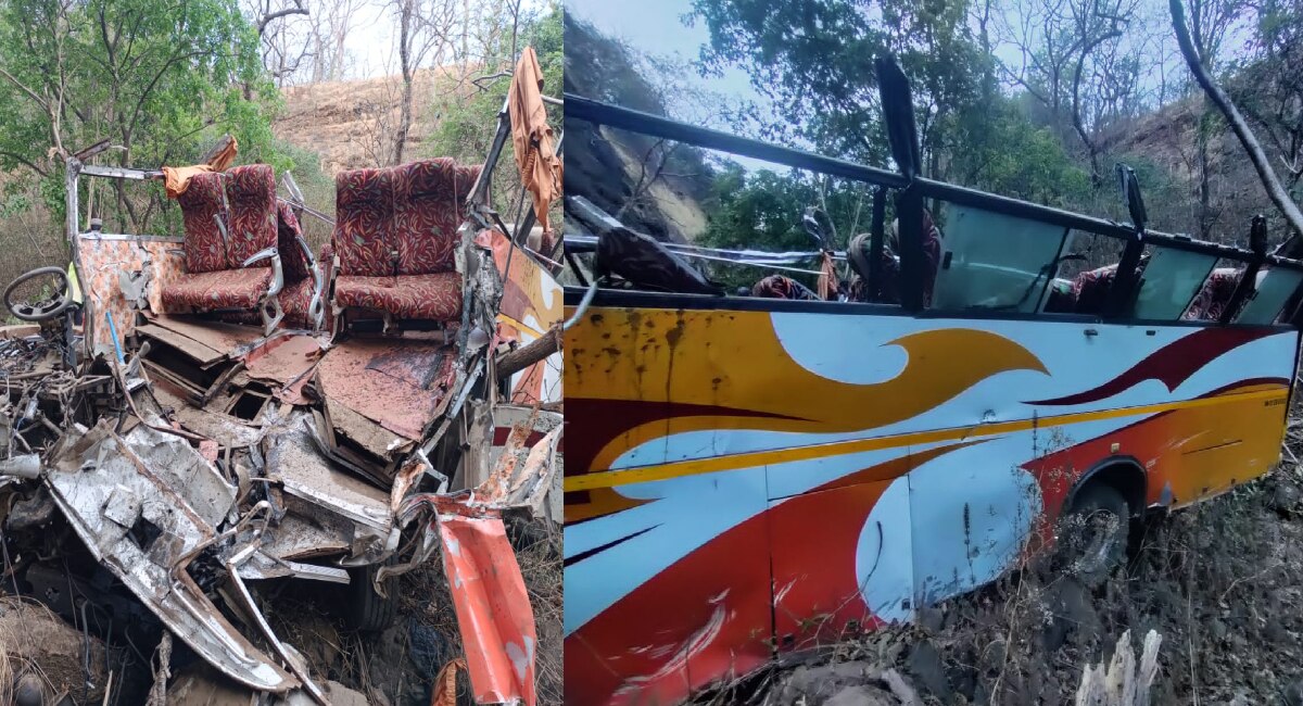 bus fell into a ravine on the old Pune Mumbai highway