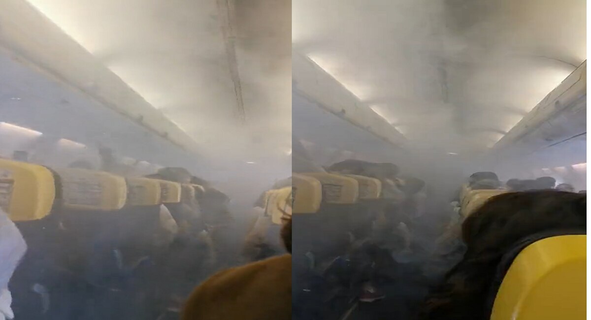 Flight Viral Video : किंकाळा, आरडाओरडा अन् धूर...हजारो फूट उंचीवर ...