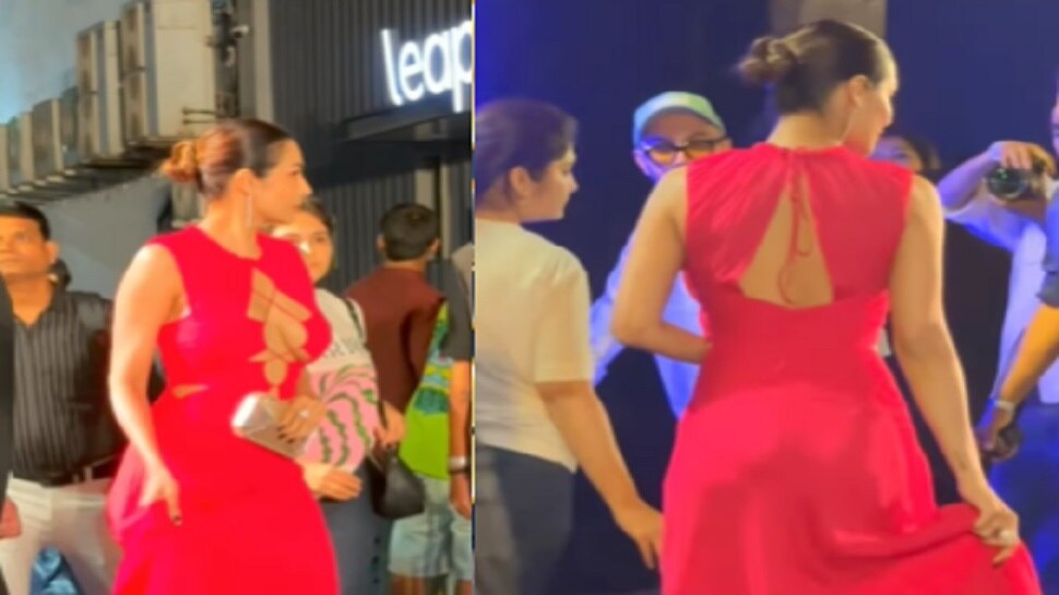 Malaika Arora Spotted at Chivas 18 Alchemy event gets troll after wearing front cut gown video viral