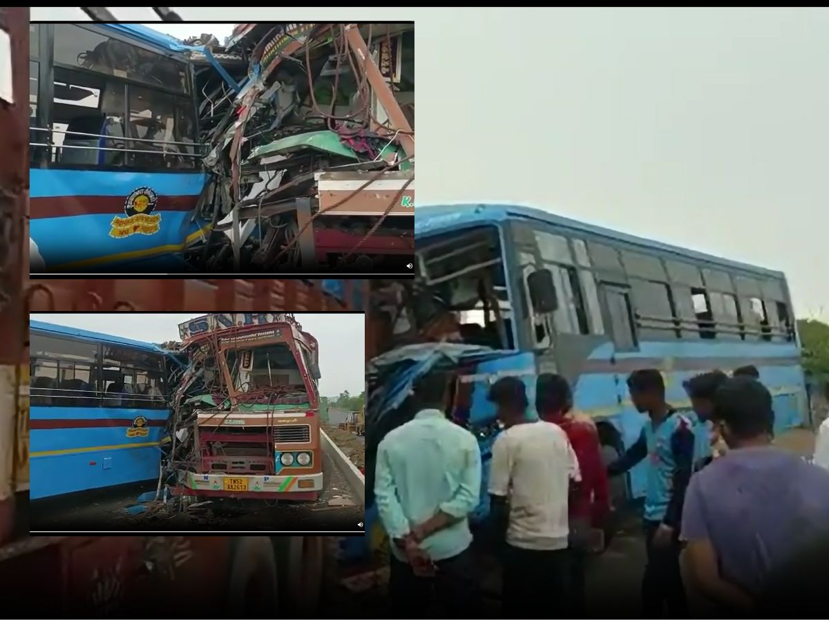 एसटी बस आणि ट्रकची समोरासमोर धडक, दोन्ही वाहनांचा चक्काचूर, भीषण अपघातात 1 ठार तर 15 जखमी | ST ...