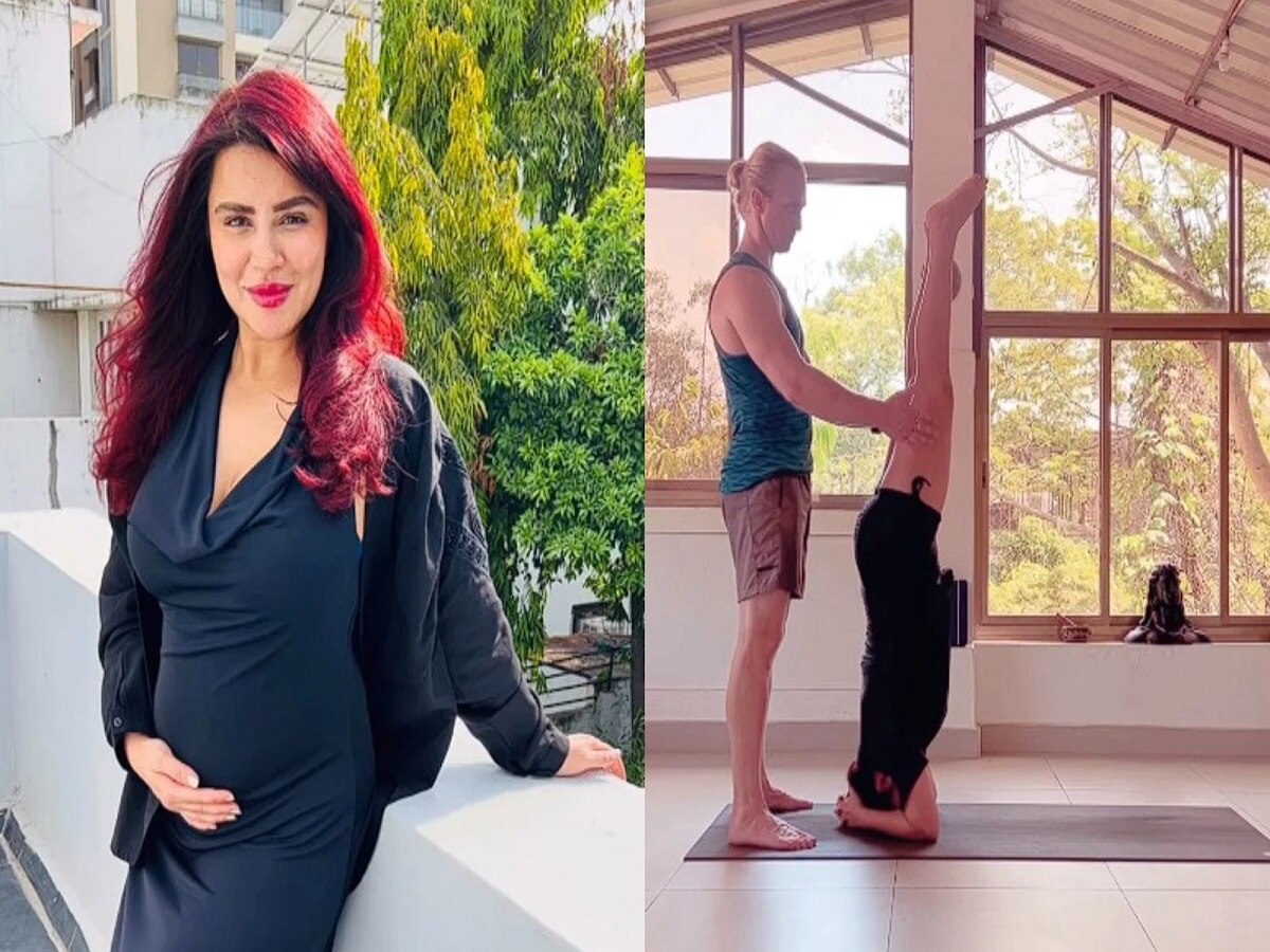 गरोदरपणाच्या पाचव्या महिन्यात अभिनेत्रीची योगसाधना; जोडीदारानं अशी दिली साथ, पाहा Video | Aashka ...