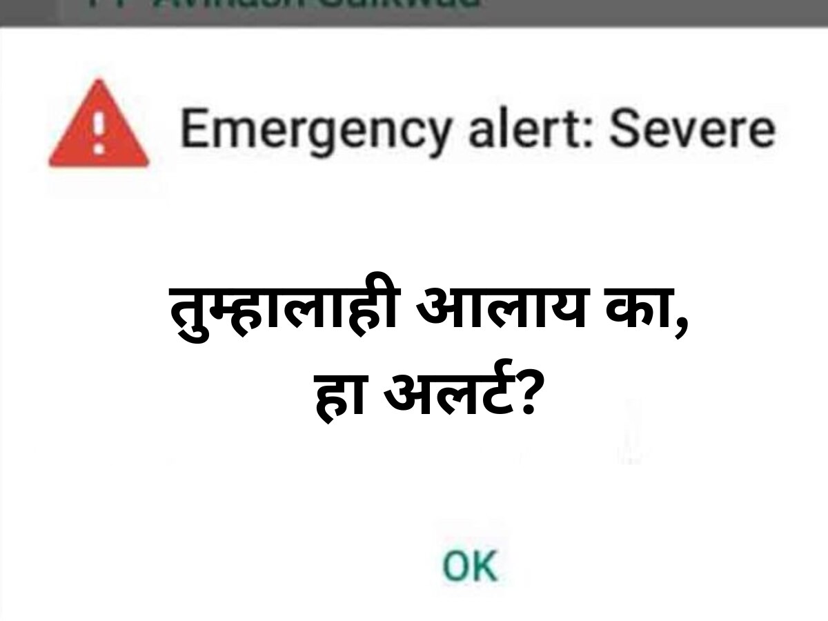 सरकारनं पाठवलाय Emergency Alert; तुमच्या मोबाईलवरही हा इशारा आल्यास ...