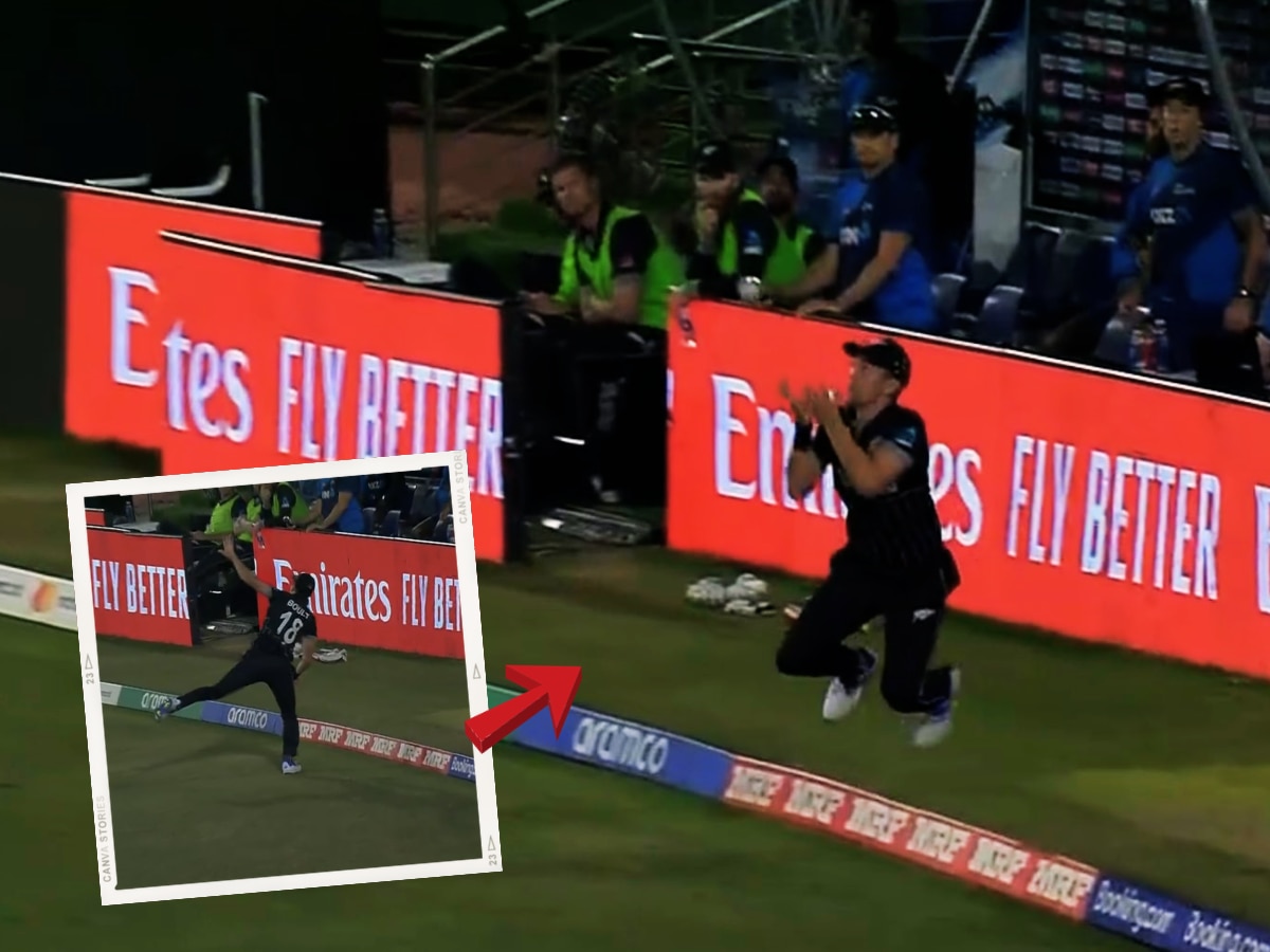 NZ vs NED Trent Boult takes mind blowing catch near Boundary line watch ...