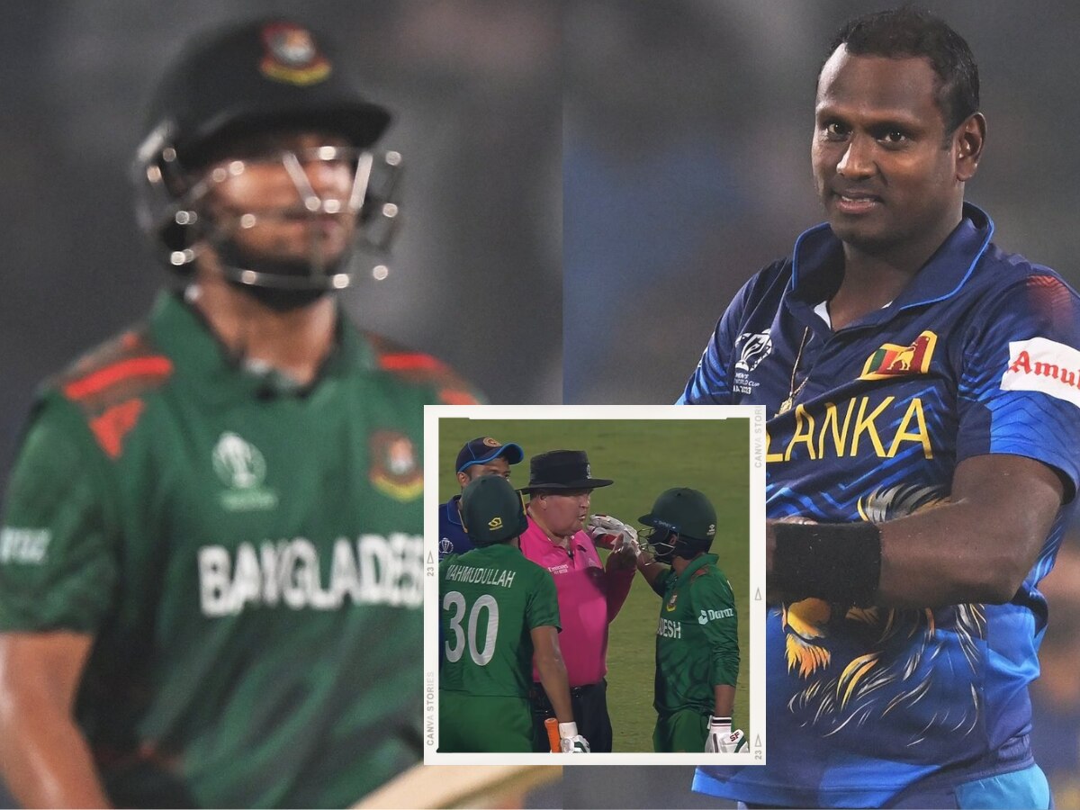 SL vs BAN This is called instant karma Angelo mathews dismissed ...