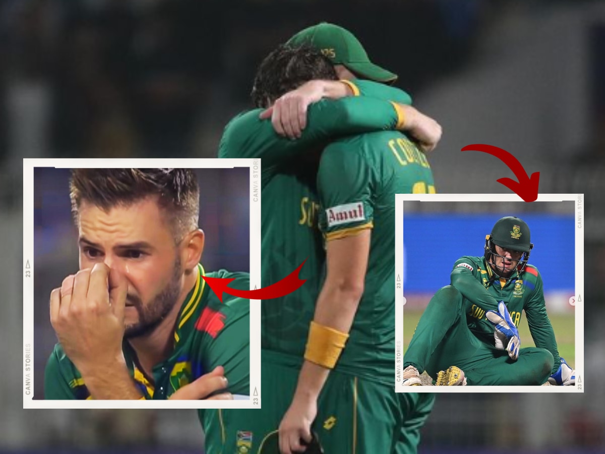 South african Cricketers cry on field After break hearts Over loss in ...