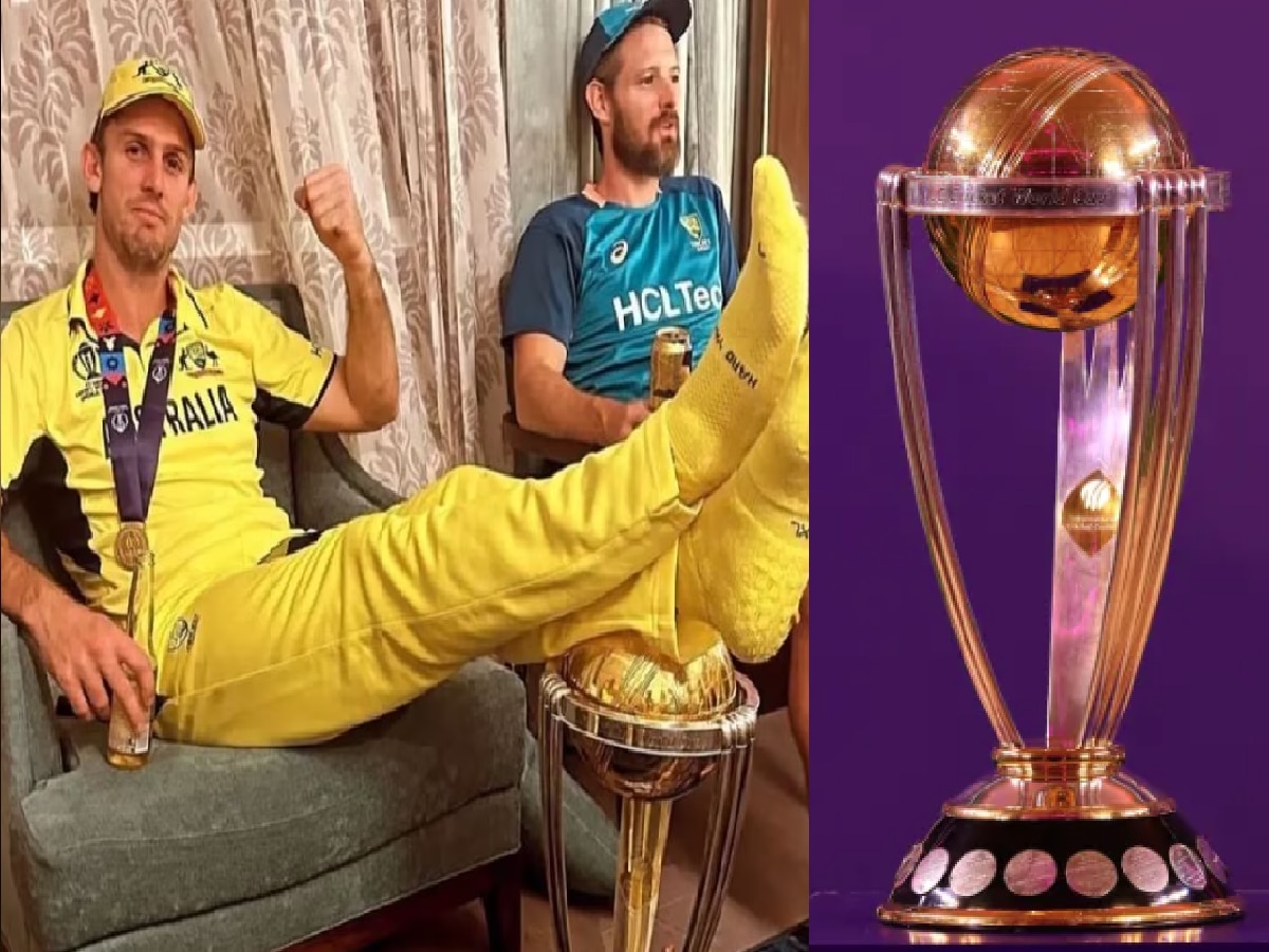 Bottle of beer in hand and at foot Won the World Cup but Mitchell Marsh ...