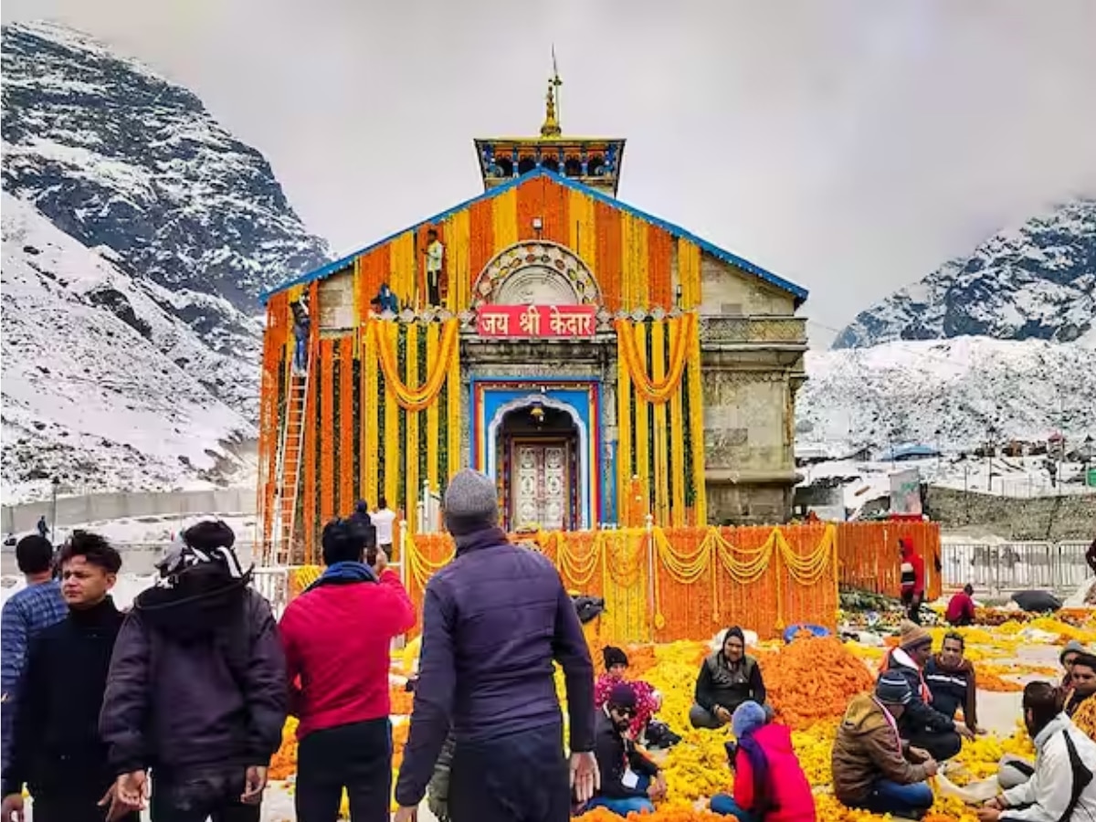 Kedarnath Dham Door Open Soon temple is decorated with marigold flowers ...