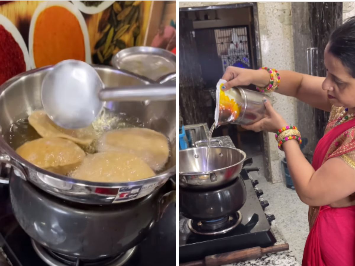 कुकरच्या वाफेवर तळल्या पुऱ्या, गॅसची बचत करण्यासाठी भयंकर जुगाड, Viral ...