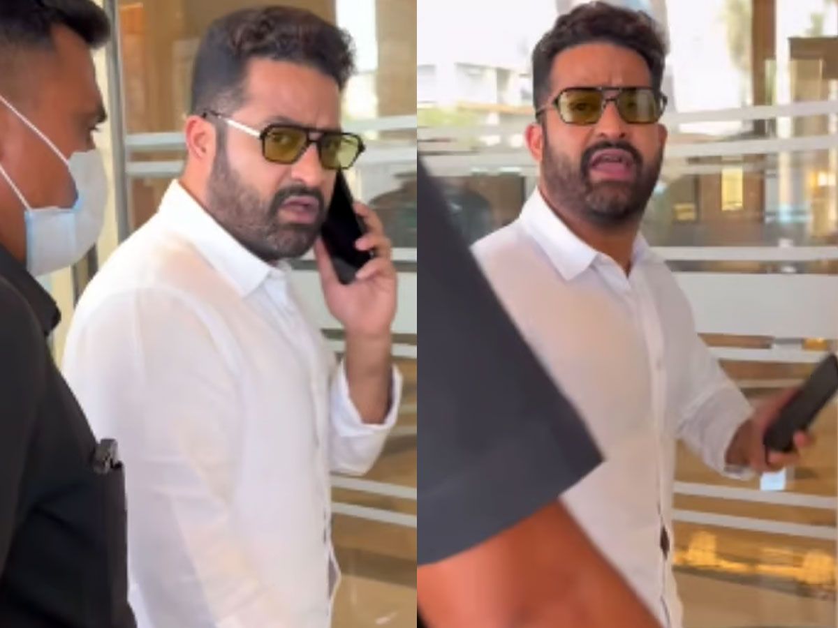 VIDEO : 'एsss! ते परत ठेव...', मुंबईत पोहोचताच इतका का चिडला ज्युनियर एनटीआर? | jr ntr got angry ...