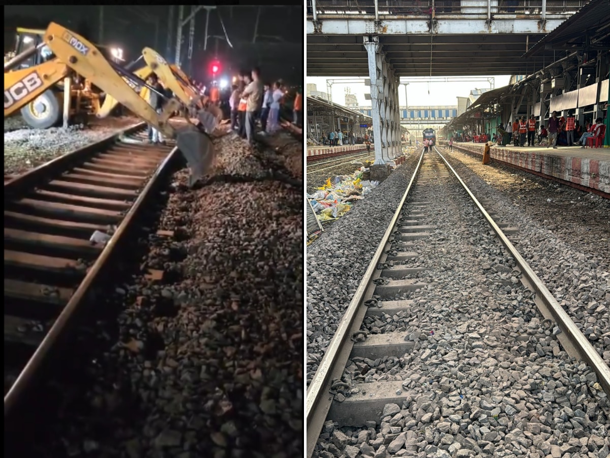 Central Railway Mega Block track slewing work at Thane station has been ...