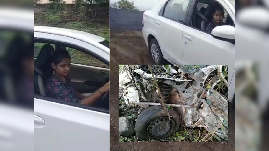 Sambhajinagar Accident car crashed in the valley while making Reels ...
