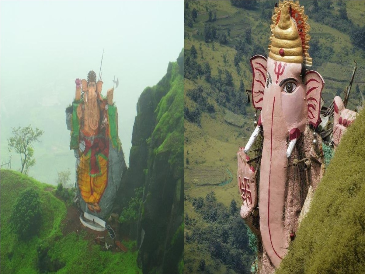 माथेरानच्या घाटातील कड्यावरचा गणपती; डोंगरात 52 फूट उंच गणेश मूर्ती ...