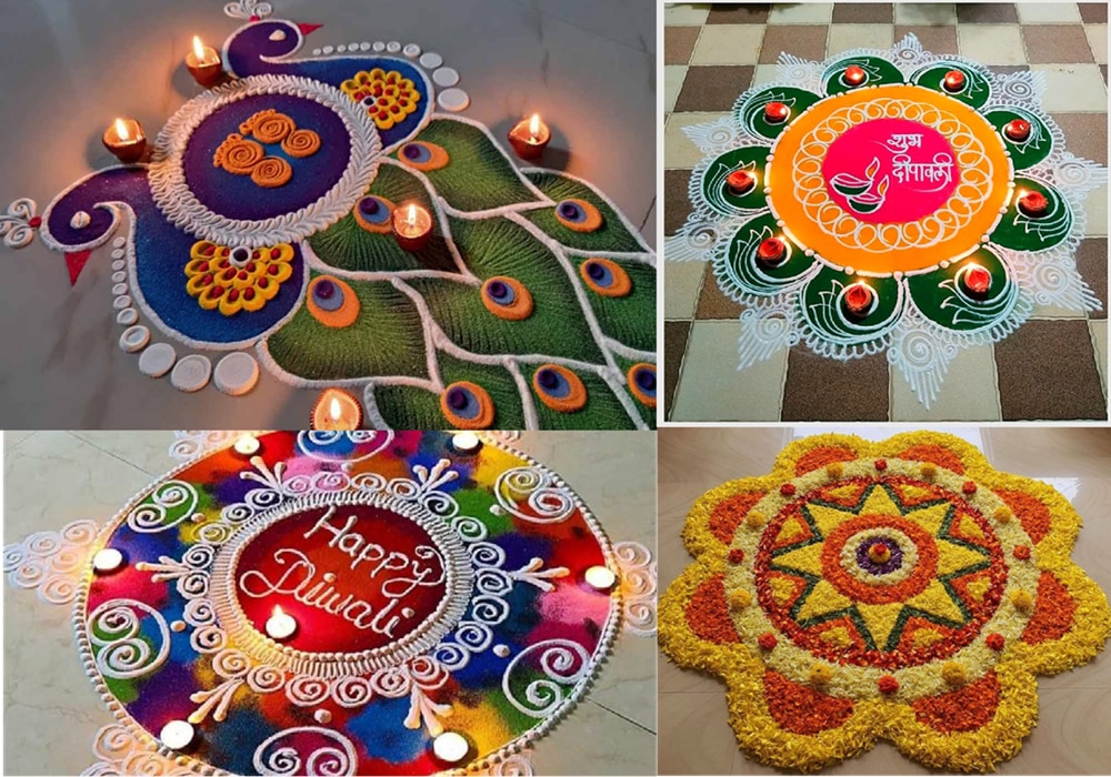 Diwali Rangoli Designs : तुमच्या दारातील 'या' रांगोळी पाहुण्यांच्या ...